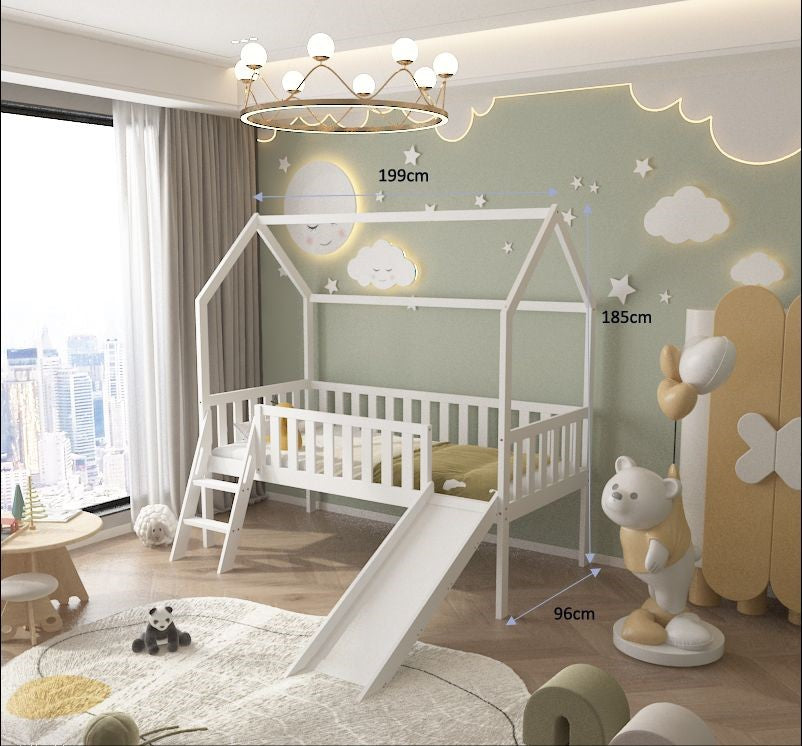 Shop Flair Furnishings Explorer White Slide Midsleeper with Rails ...