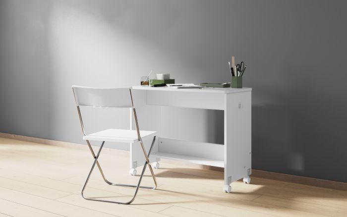 Flair Wizard White Pull Out Desk – Paramount Furniture